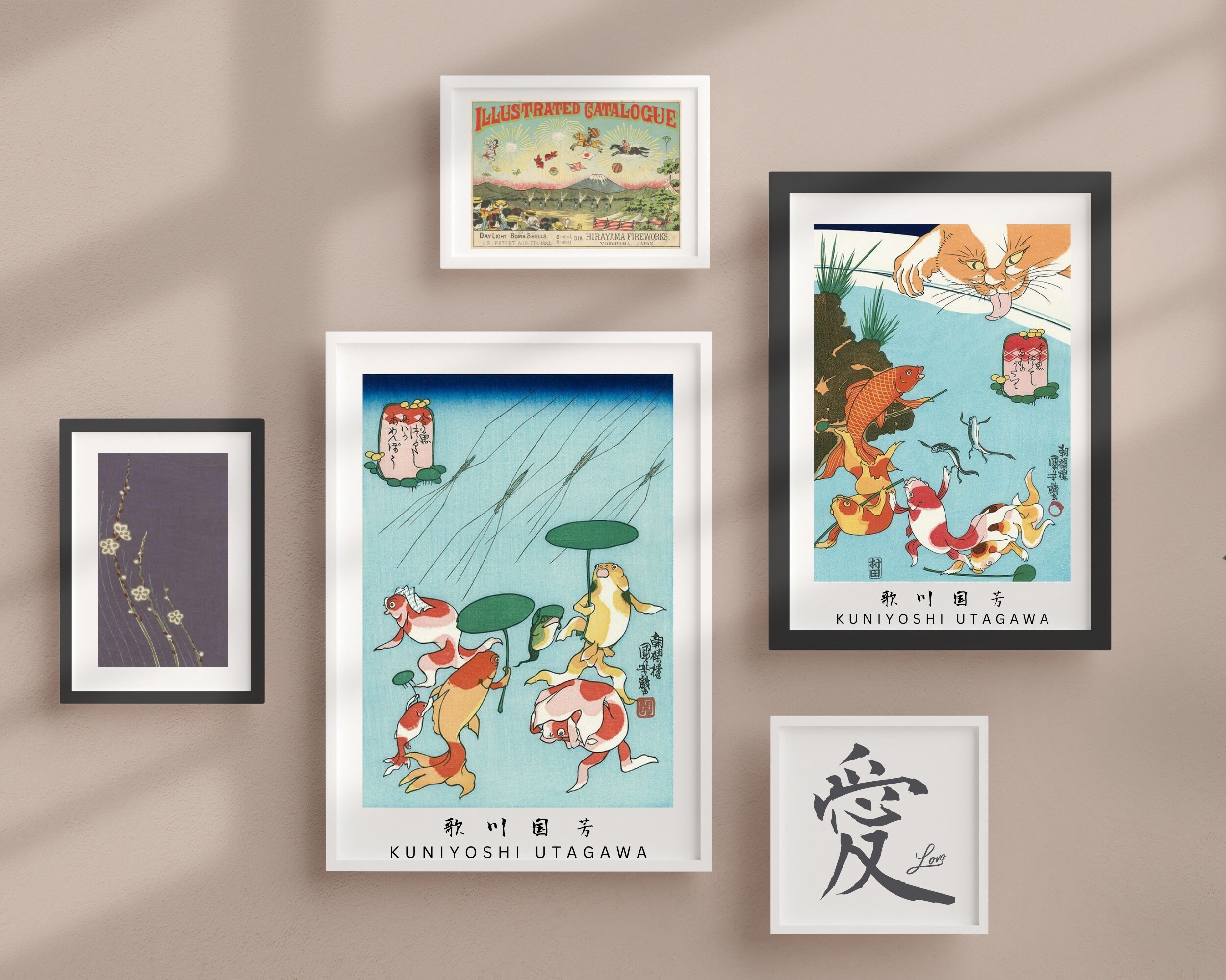 Kuniyoshi Utagawa Ukiyoe/personified Gold Fish/funny Ukiyoe/vintage ...
