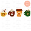 Set of 2 Fall Coffee Png/hello Autumn Png/cute Fall Drinks Png ...
