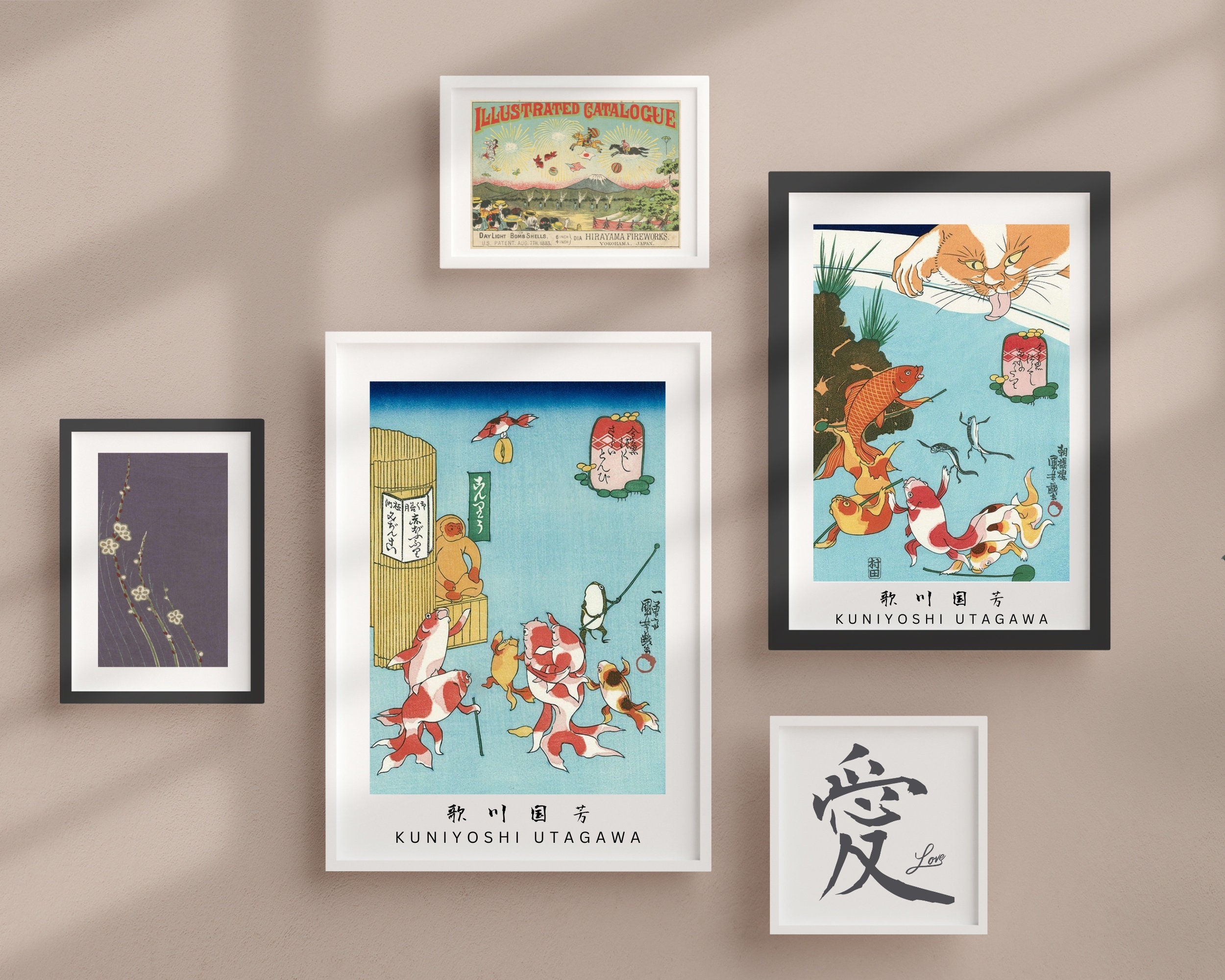 Kuniyoshi Utagawa Ukiyoe/personified Gold Fish/funny Ukiyoe/vintage ...