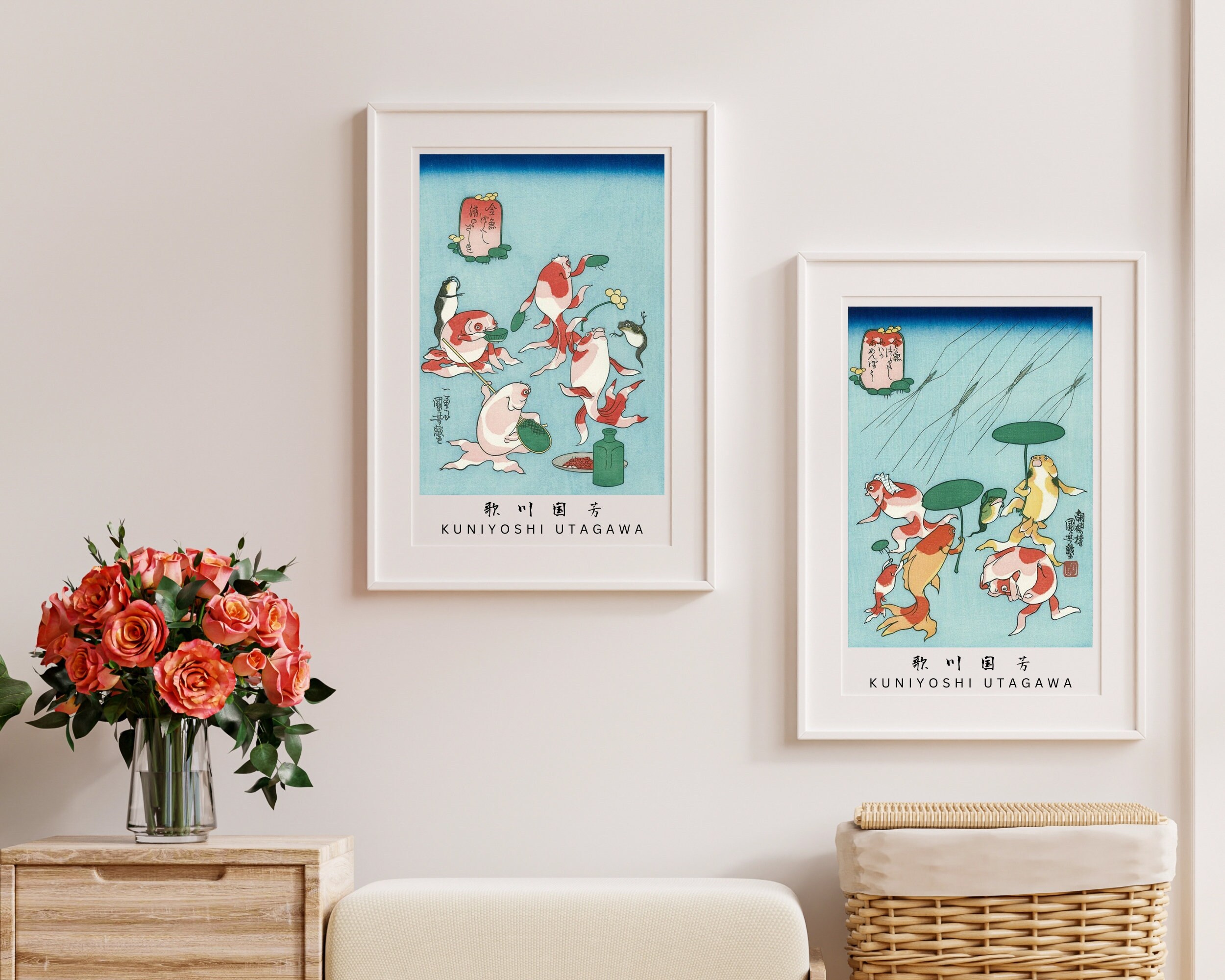 Kuniyoshi Utagawa Ukiyoe/personified Gold Fish/funny Ukiyoe/vintage ...