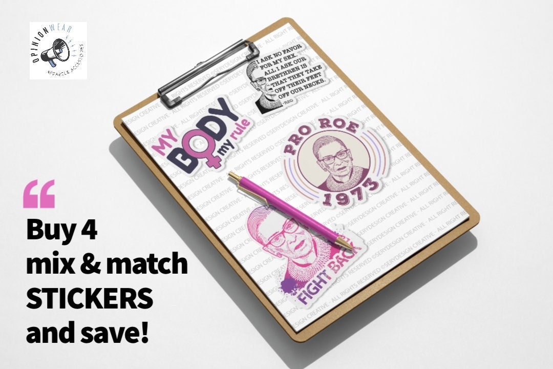 Roe V Wade, RBG Stickers, Women Rights Stickers, Reproductive Rights ...