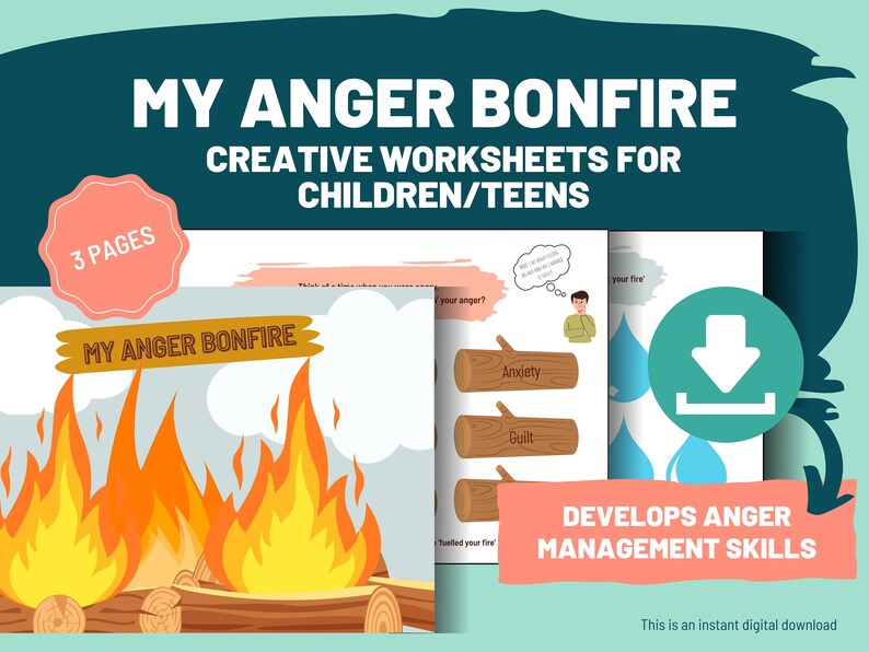 My Anger Bonfire Creative Activity for Children & Teens Emotional ...