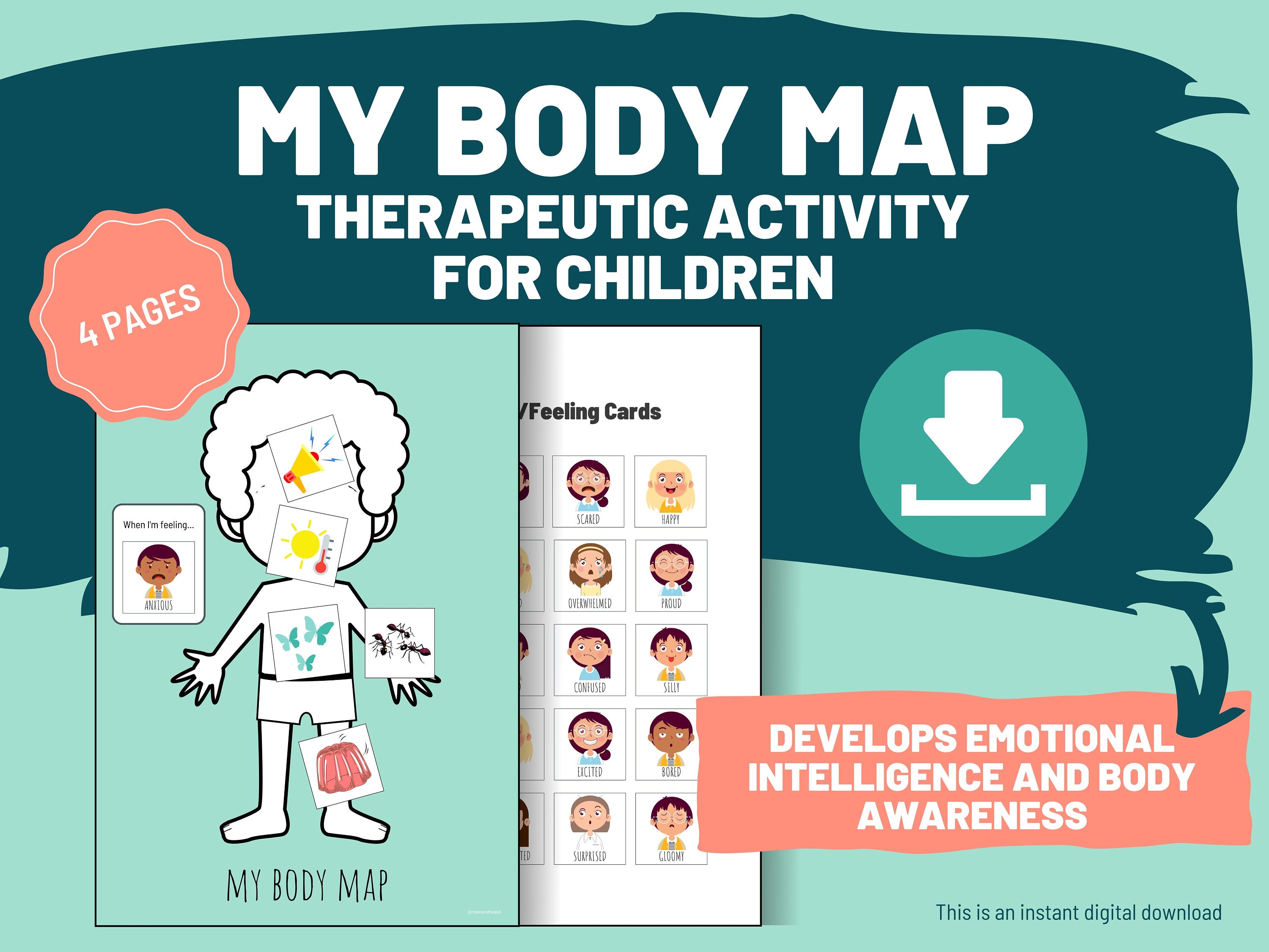 My Body Map - A Therapeutic Activity for Children • Body Awareness ...