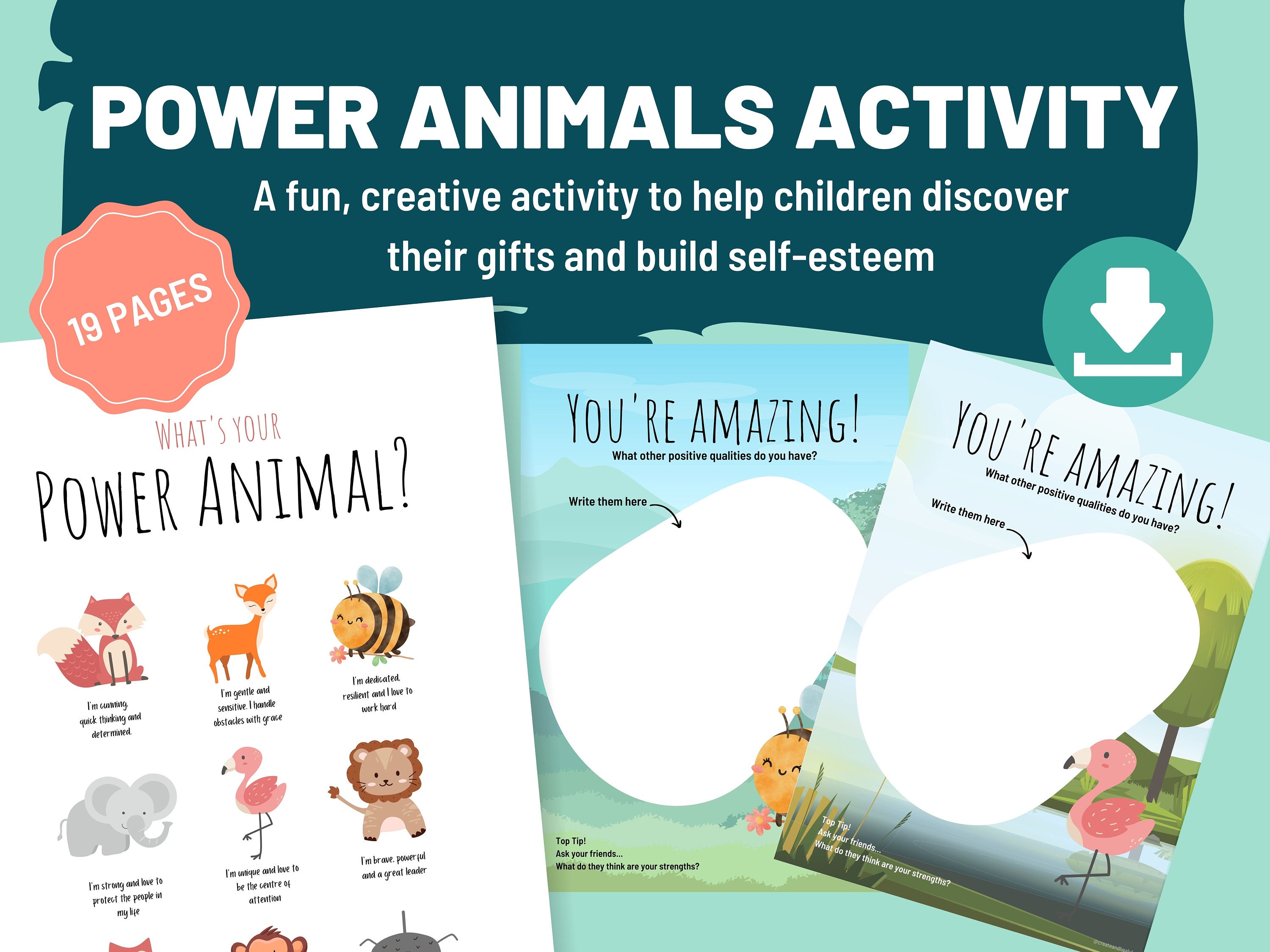 Power Animals A Fun, Self-esteem Building Activity for Children ...