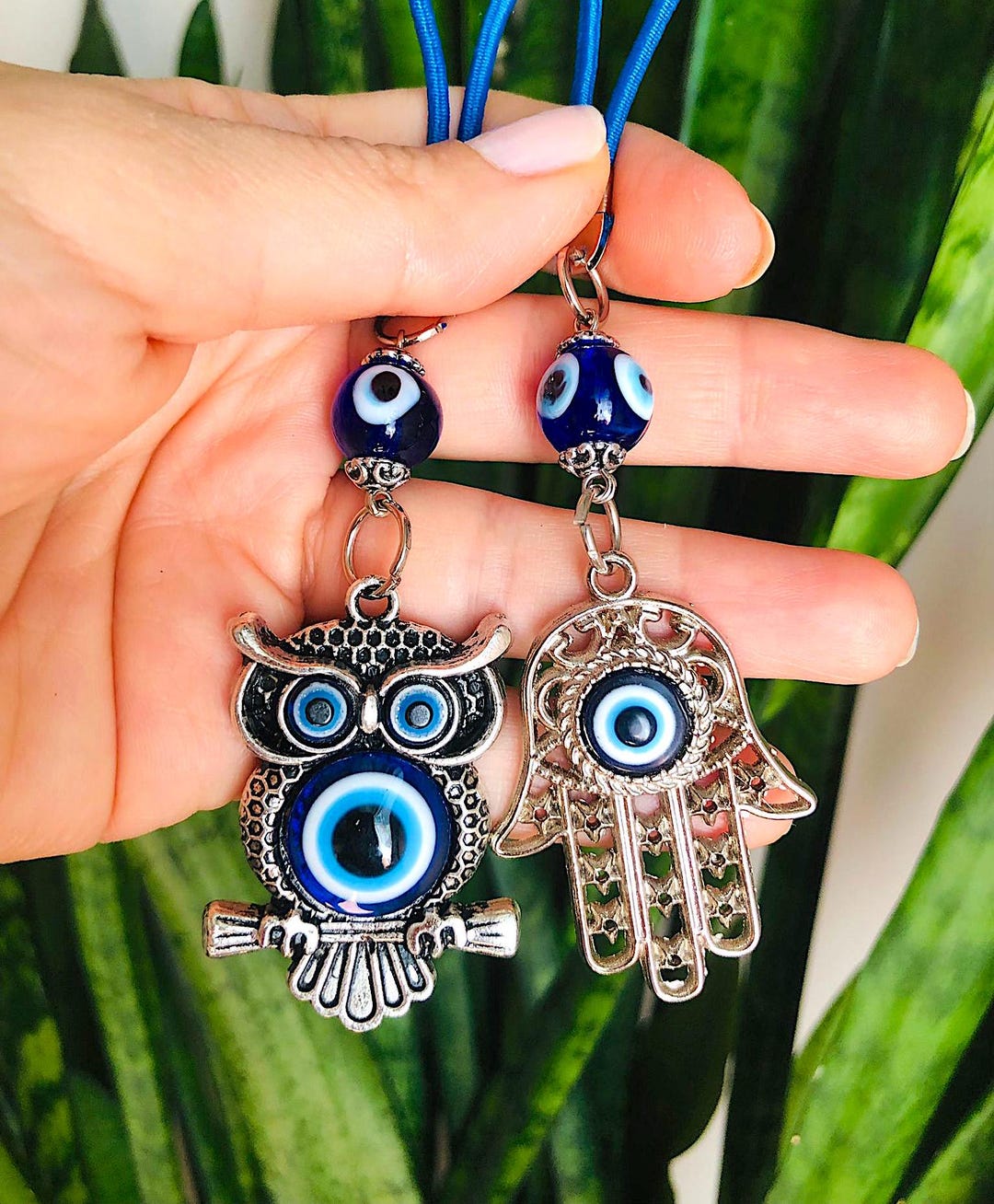 Turkish Evil Eye Car Charm, Blue Evil Eye Protection Amulet, Love and ...