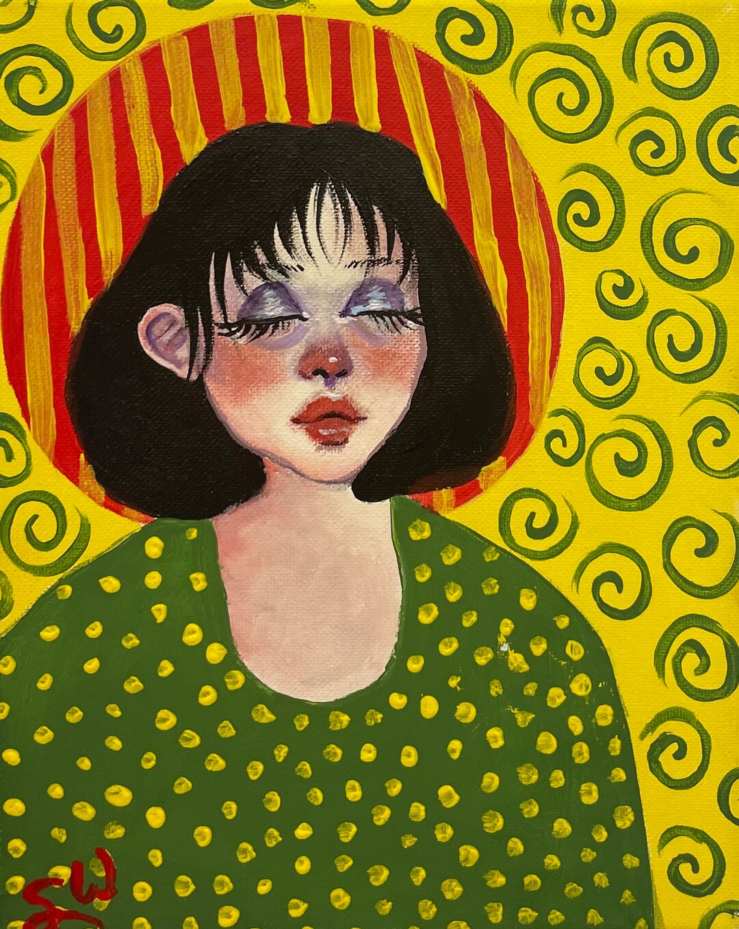 Whimsical Lady Art Print - Etsy