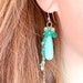 Seafoam Mint Chalcedony Gemstone Cluster Earrings, Unique Eye Catching ...