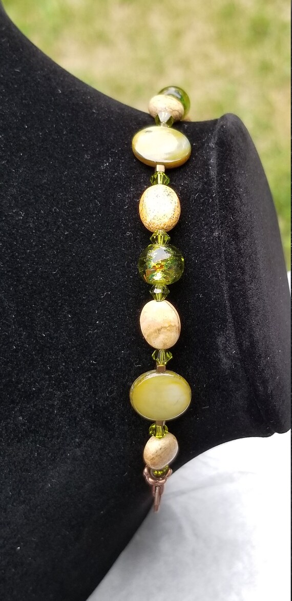 Natural gemstone and crystal bracelet | Etsy