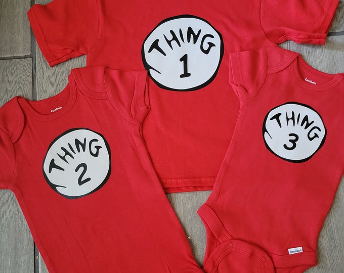 Thing 1 & Thing 2 Set | Dr. Seuss Costume | Thing 1 Shirt | Thing 2 ...