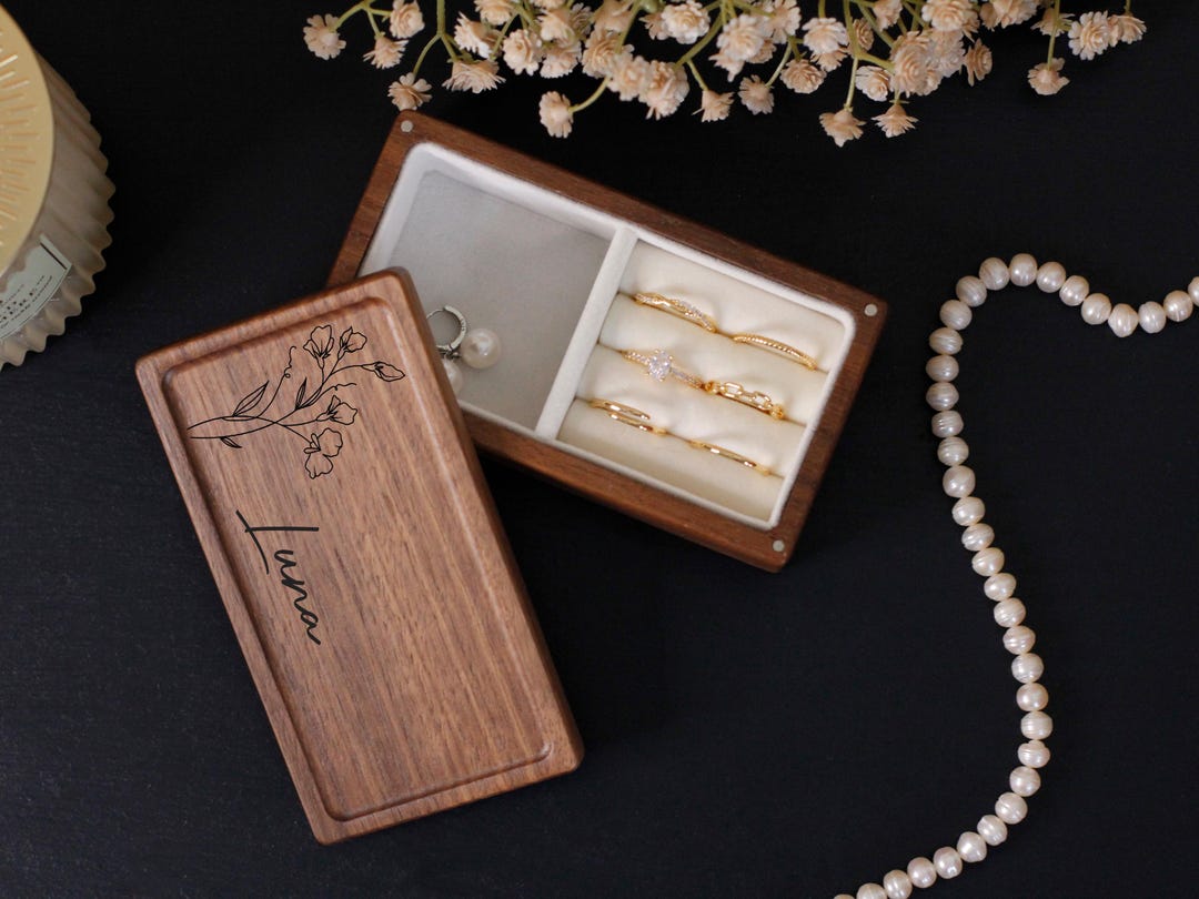 Custom Engraved Jewelry Box, Personalized Travel Case for Women ...