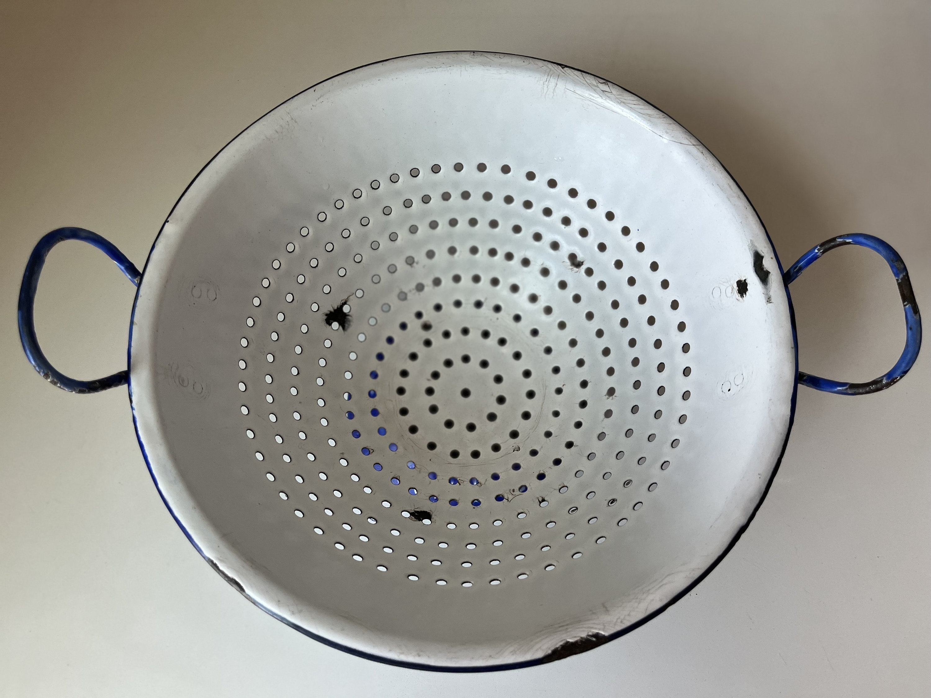 Large Enamelware Colander With Pedestal and Marked Austria Elite - Etsy