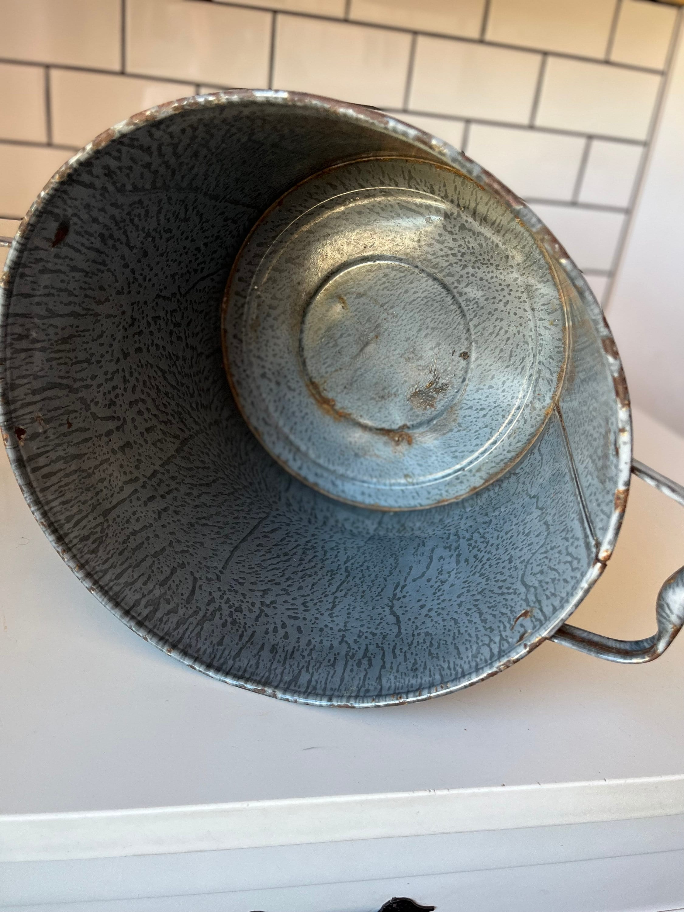 Large Handsome Graniteware Grey Lobster Pot - Etsy