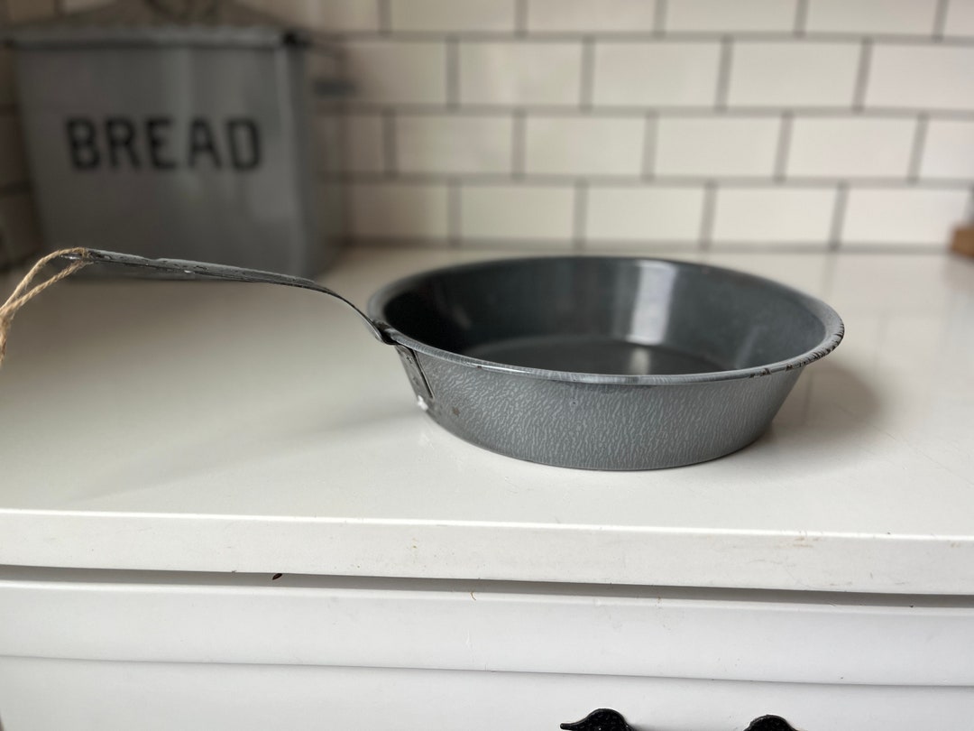 Shiny and Deep Graniteware Frying Pan - Etsy