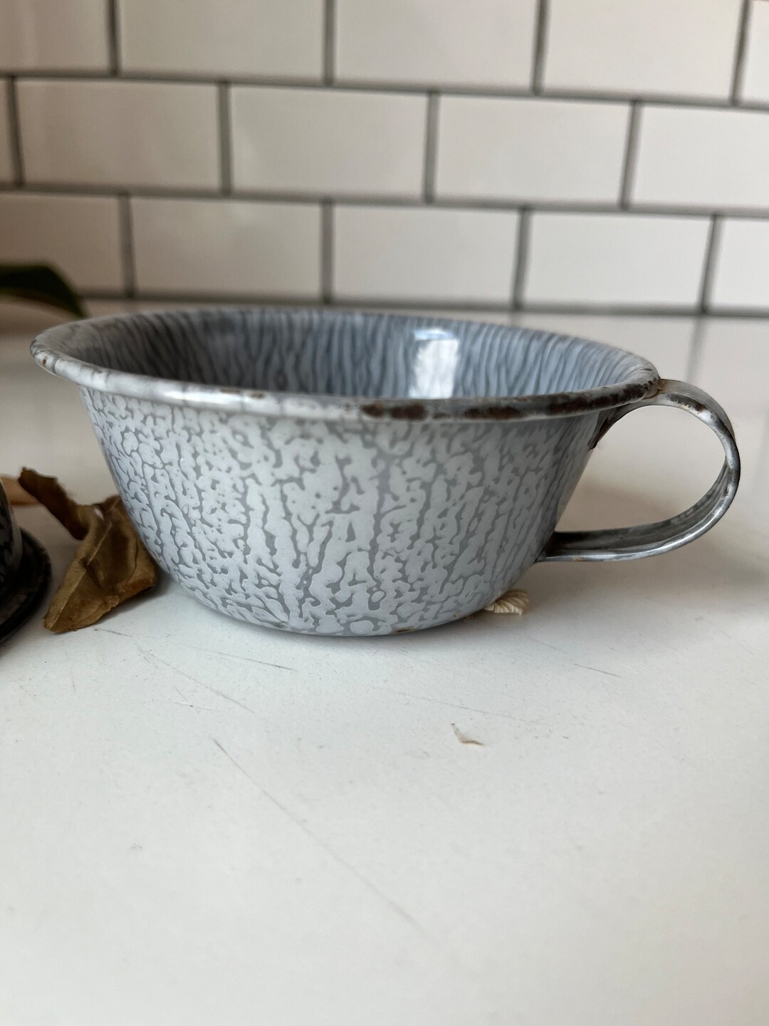 Milky Grey Graniteware Cowboy Coffee Cup - Etsy