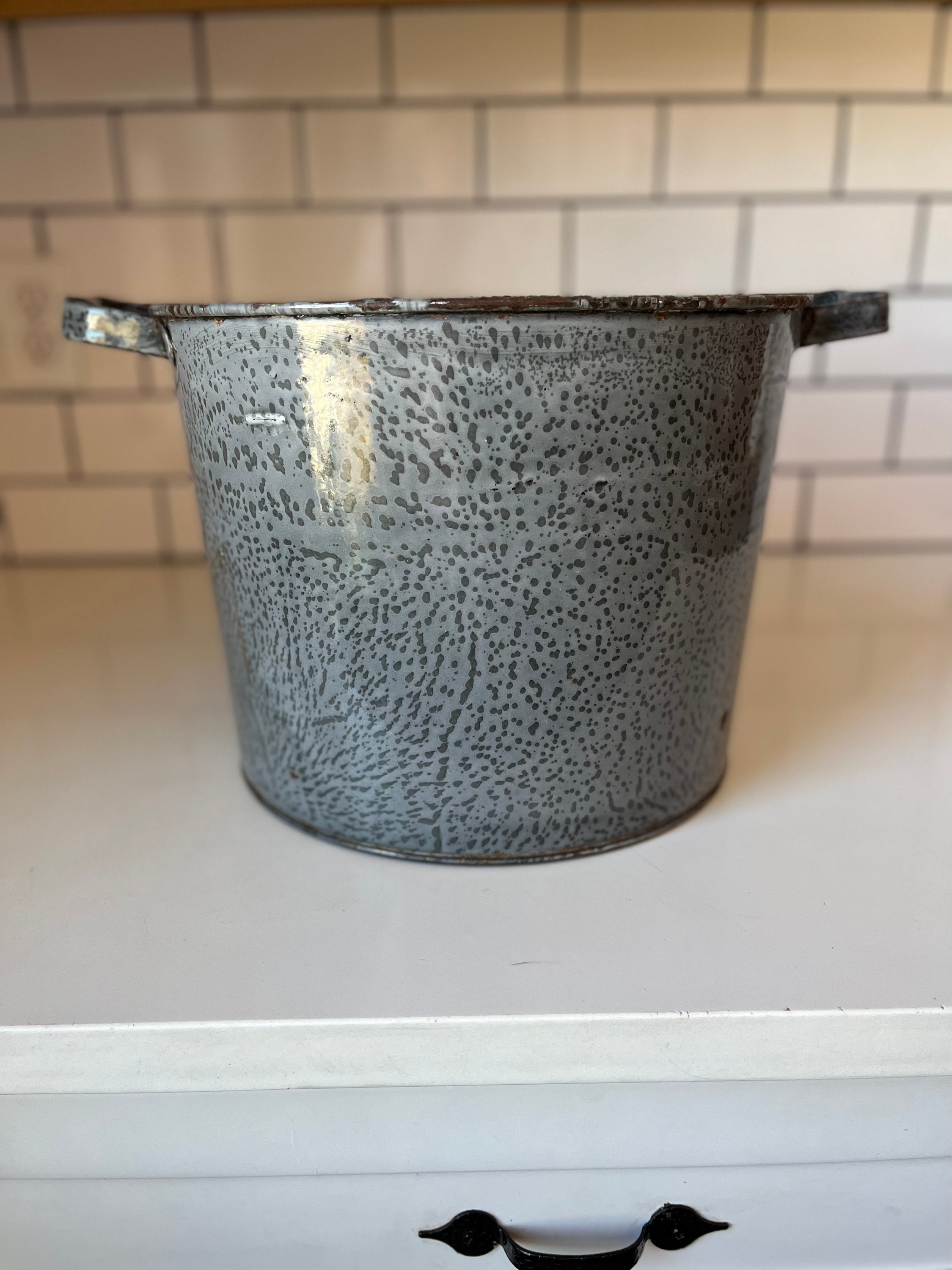 Large Handsome Graniteware Grey Lobster Pot - Etsy