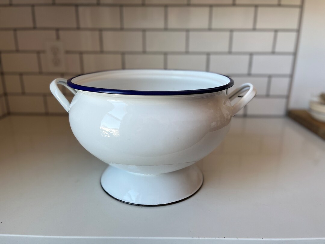 Jumbo Italian Made White Enamelware Tureen - Etsy