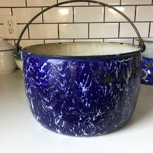 Large Enamel Pot - Etsy