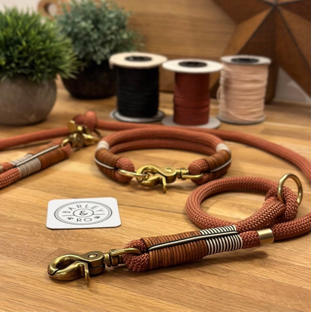 The Maple | Barley & Ro | Junior and Adult | Bespoke Collar and Leads | Rope Design | Handmade ...