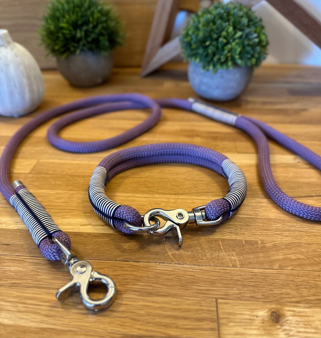 The Violet | Barley & Ro | Junior and Adult | Bespoke Collar and Leads | Rope Design | Handmade ...