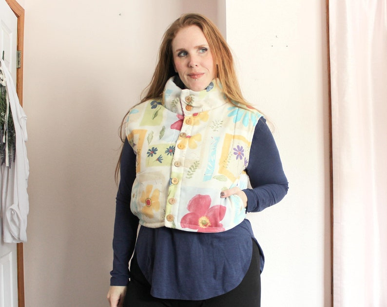 M-XL Blanket Vest · Upcycled Floral Crop Puffer · Sleeveless Top · M ...