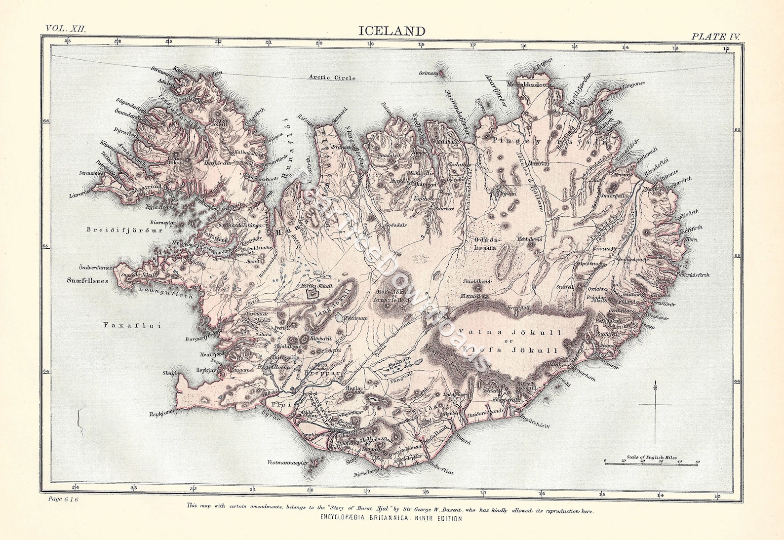 ICELAND Rare 1886 Antique Digital Map Printable Vintage Art - Etsy