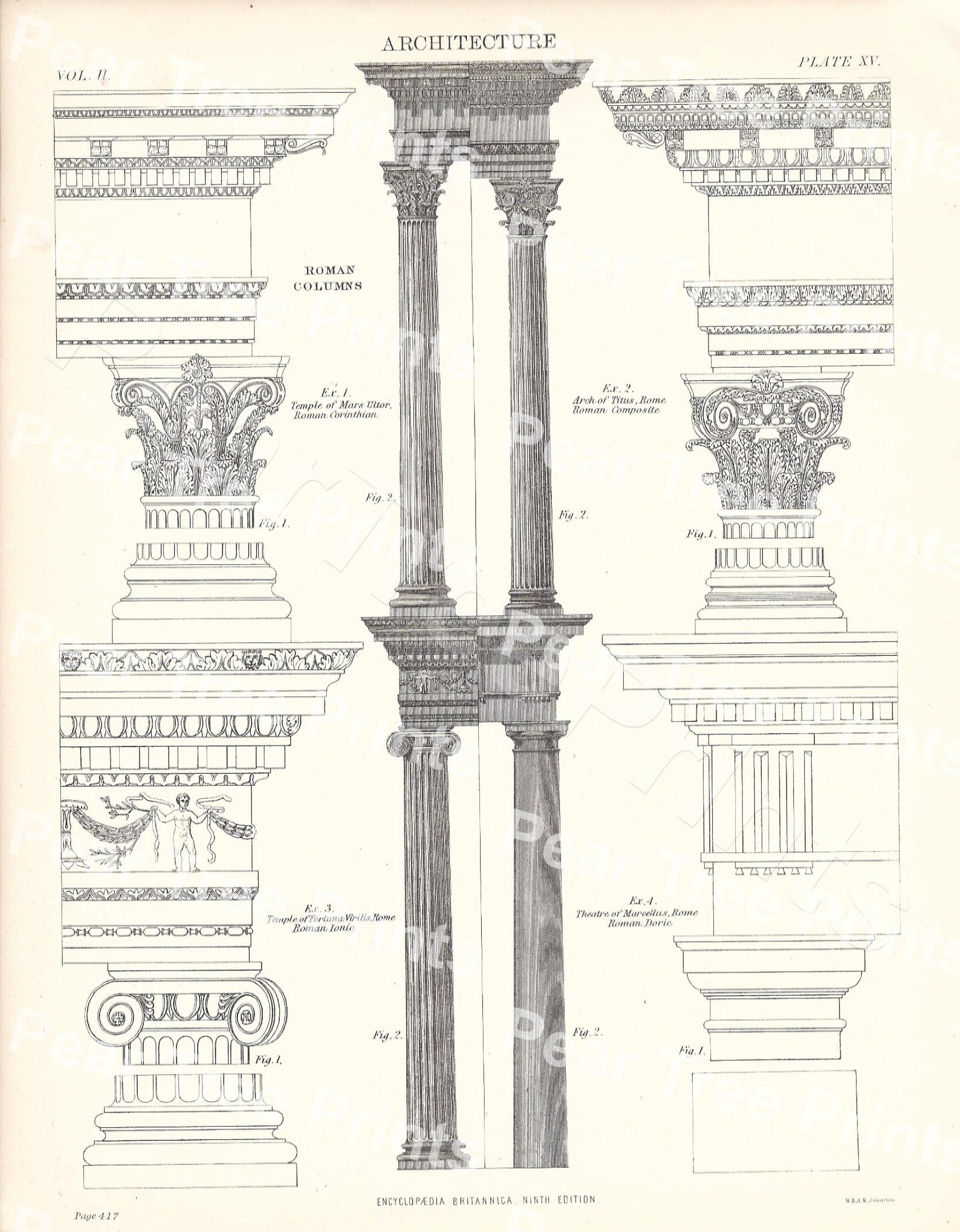 Ancient Roman Architecture Prints: Colosseum, Villas (7 Digital ...