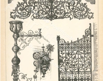 Ancient KEYS Digital Print - 1886 Antique Art - Wall Décor - Paper ...