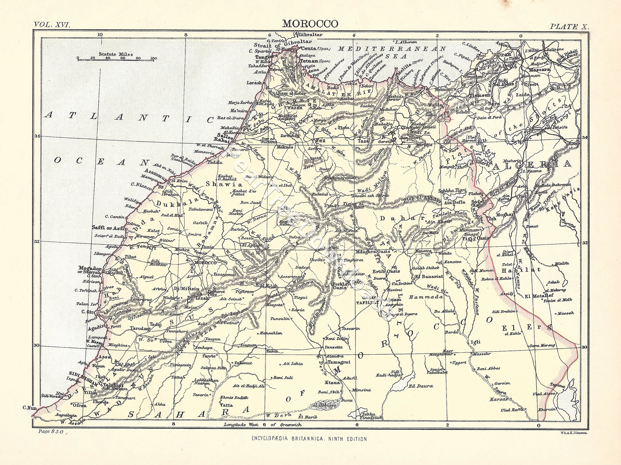 MOROCCO Rare 1886 Antique Digital Map - Printable Vintage Art - Wall ...