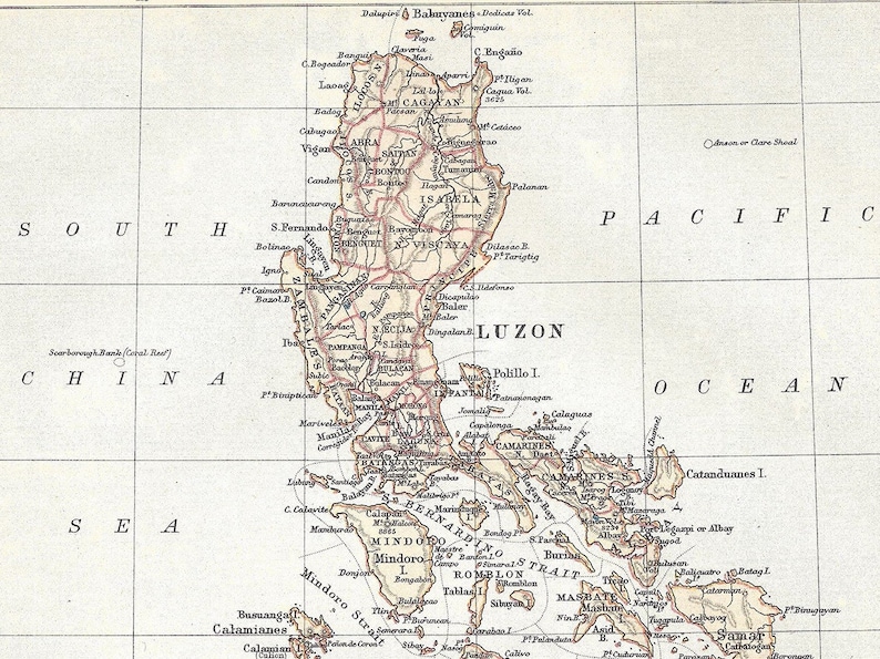 PHILIPPINE ISLANDS Rare 1886 Antique Digital Map - Printable Vintage ...