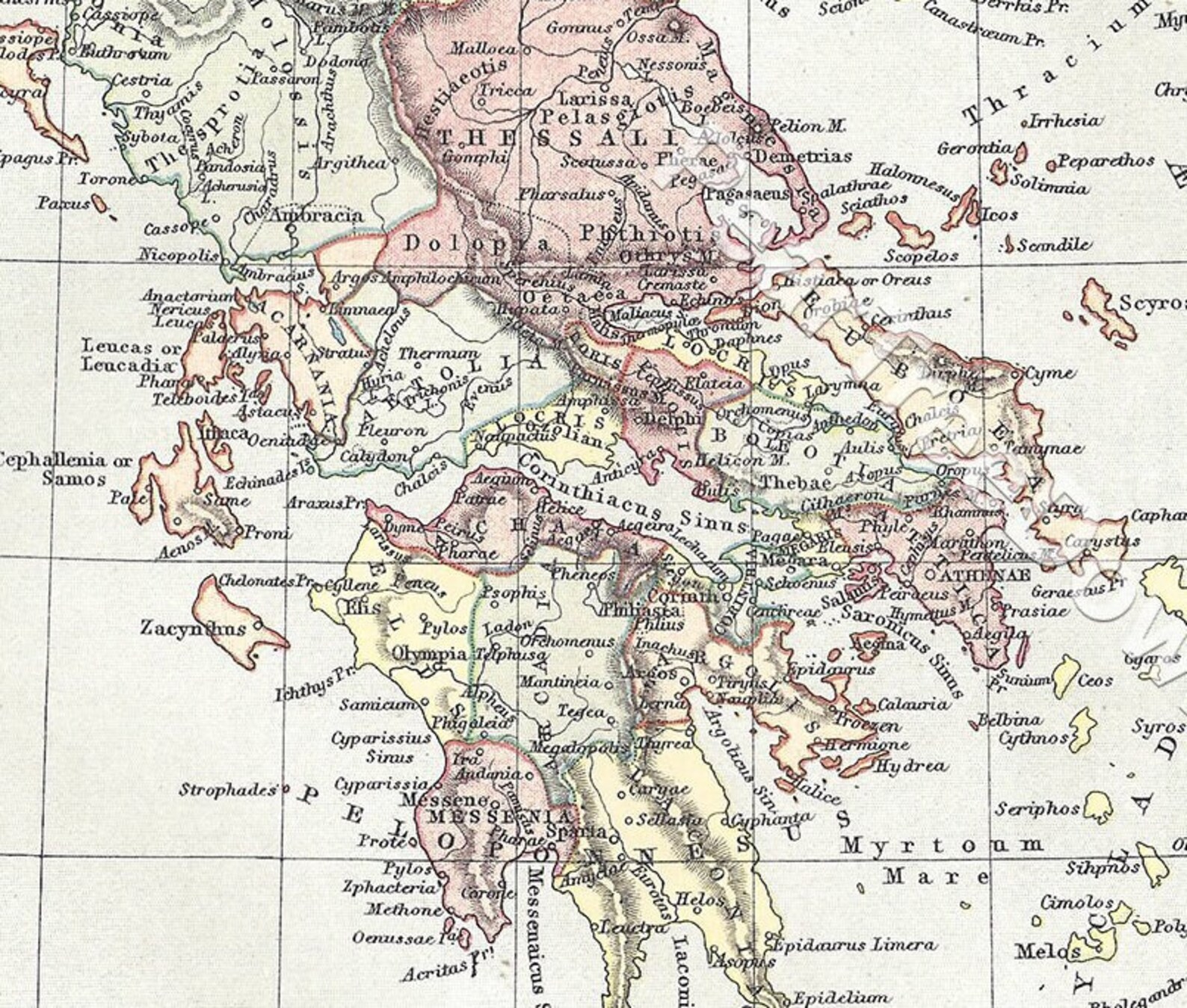 Ancient Greece Map Print: 1886 Antique Wall Art (digital Download) - Etsy