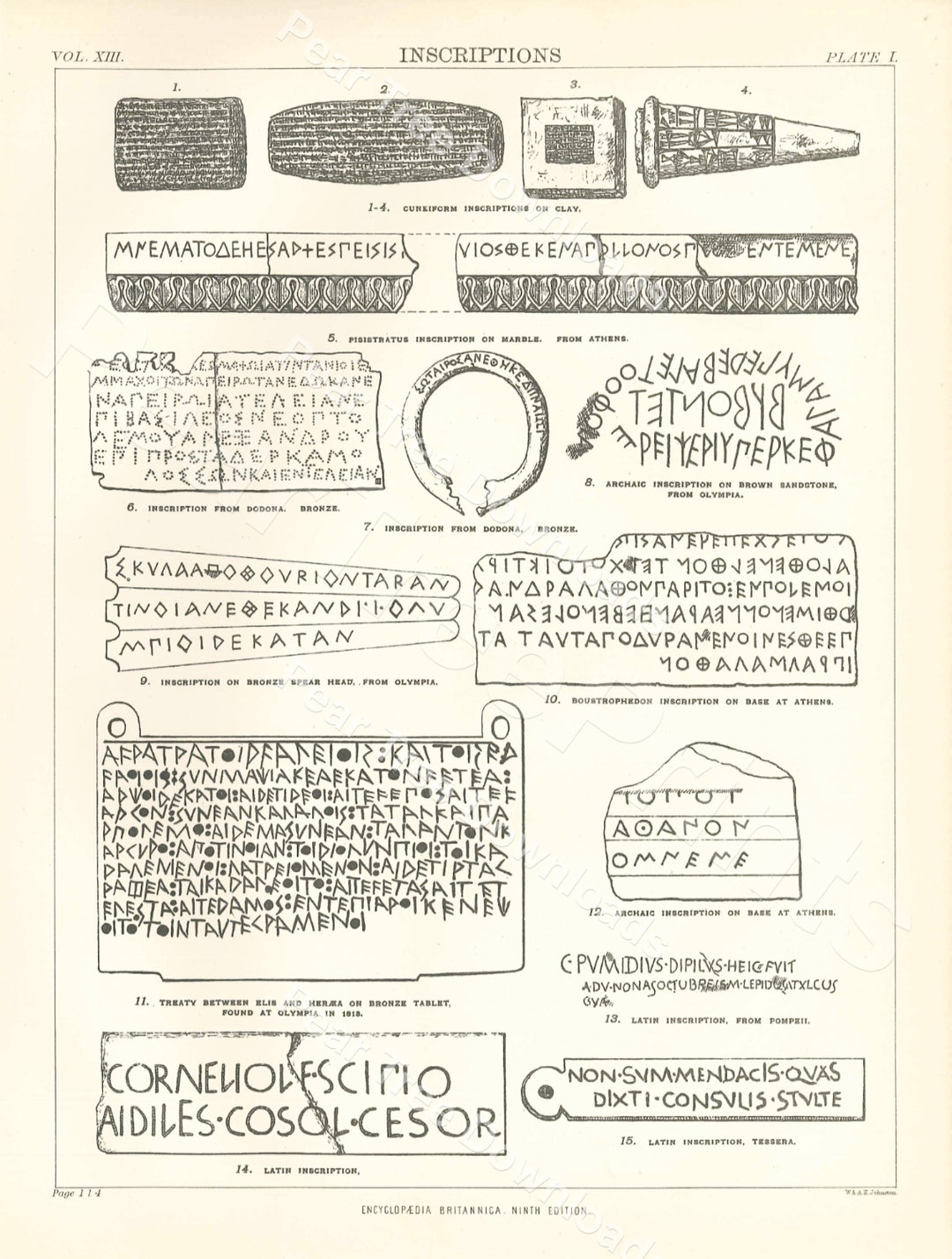 Ancient INSCRIPTIONS 1886 Digital Print - Vintage Art - Wall Décor ...