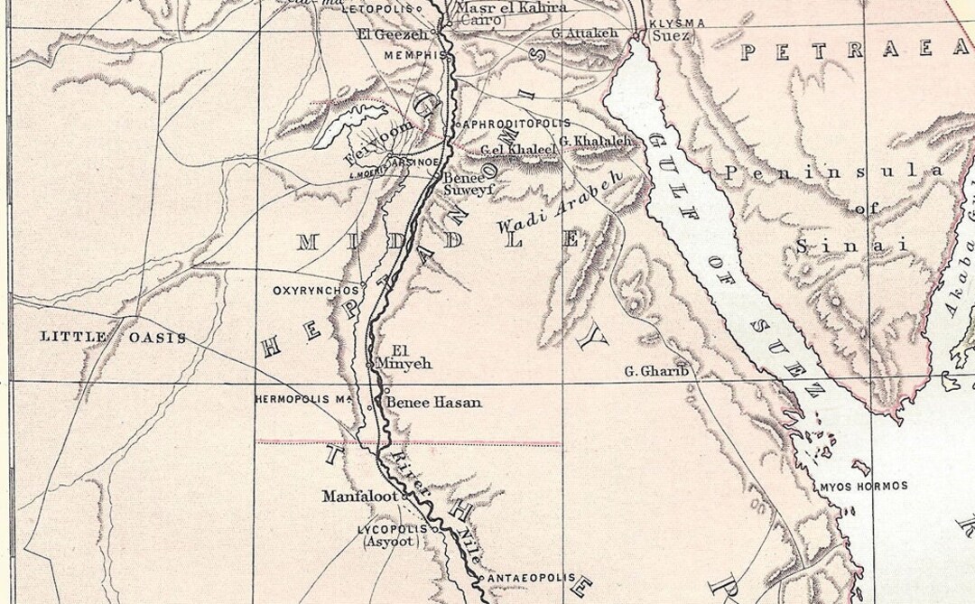 EGYPT Rare 1886 Antique Digital Map - Printable Vintage Art - Wall ...