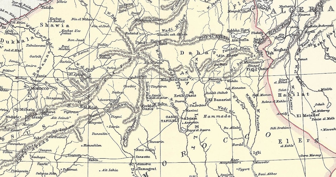 MOROCCO Rare 1886 Antique Digital Map - Printable Vintage Art - Wall ...