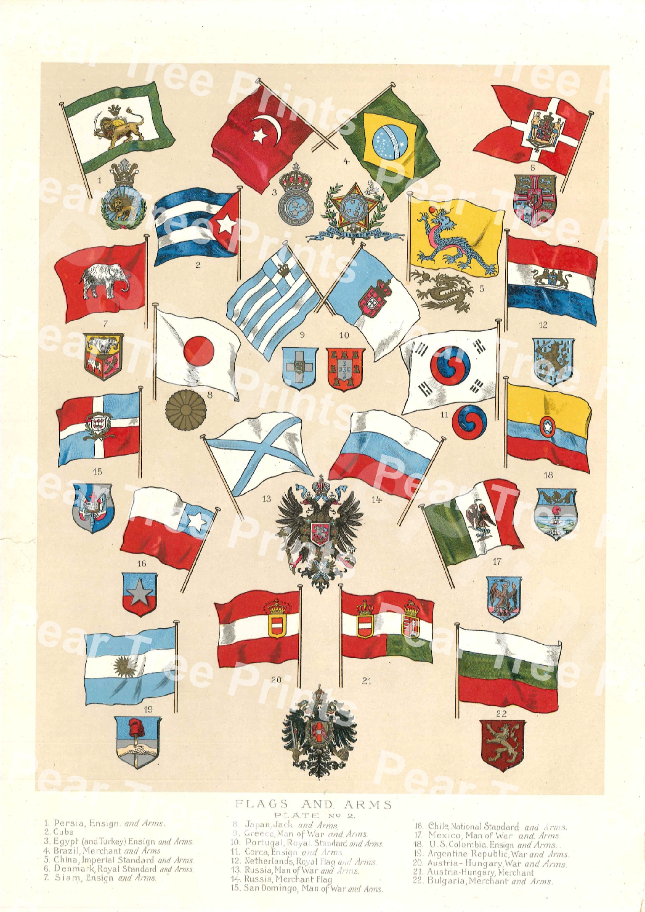 Antique World Flags, Pilot Flags, Ship Funnels, Flags and Arms ...