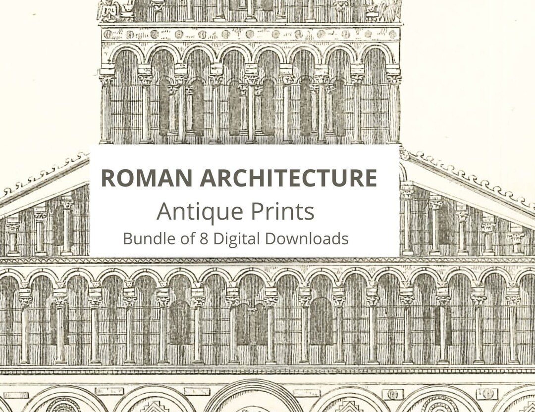 Ancient Roman Architecture Prints: Colosseum, Villas (7 Digital ...