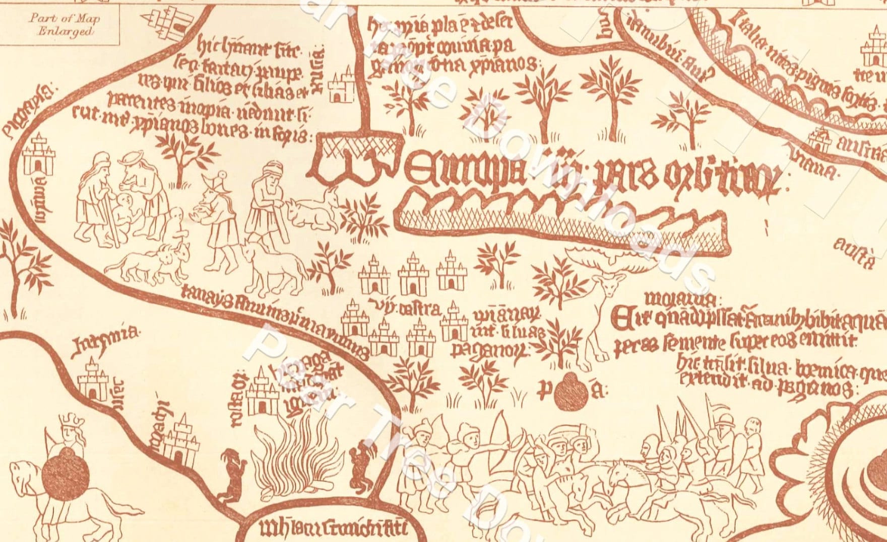 Ancient BORGIA MAP 15th Century - GEOGRAPHY 1886 Digital Print ...
