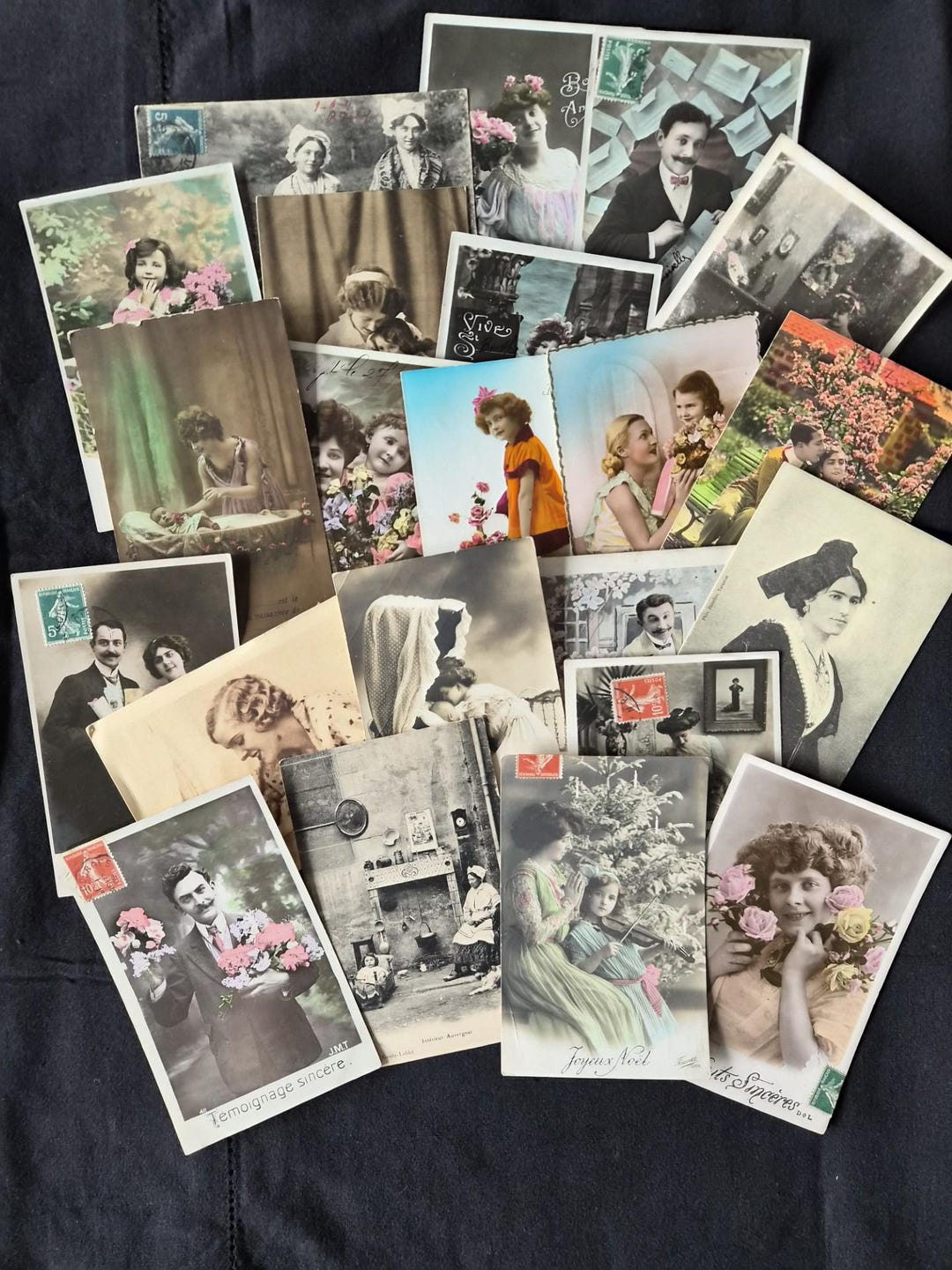 22 Antique French Portrait Postcards | Digital Download | Vintage Photo ...
