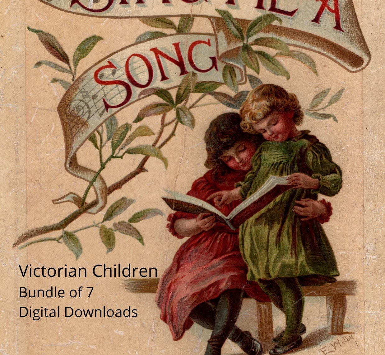 VICTORIAN CHILDREN Rare 1889 Prints - Bundle of 7 Instant Downloads ...