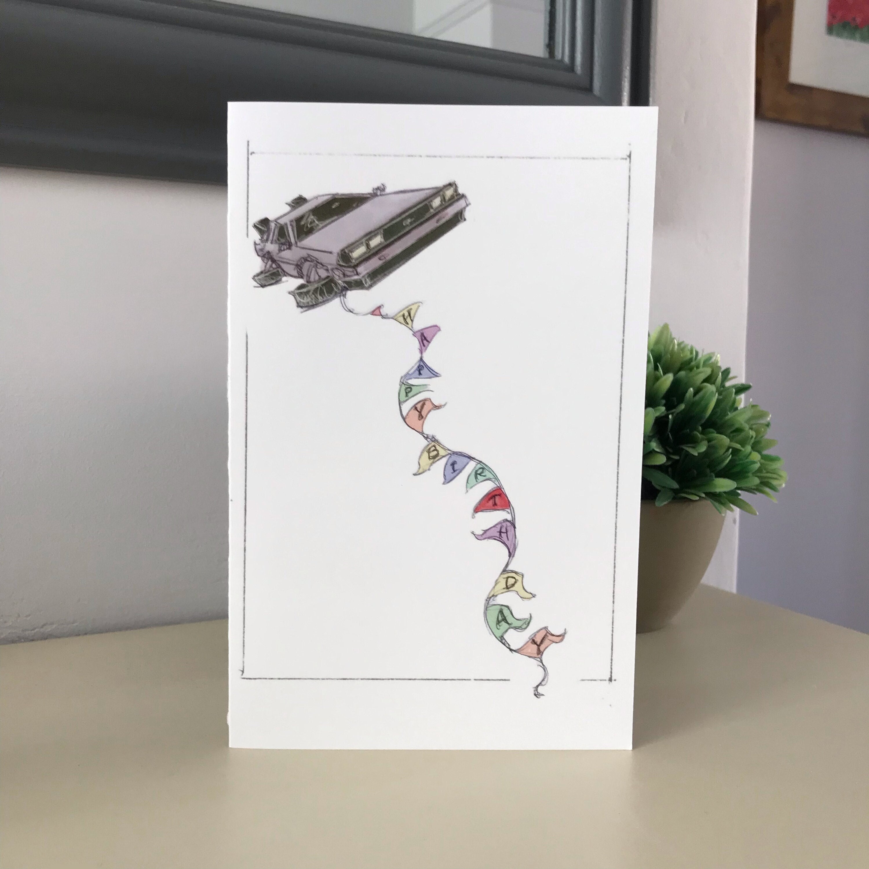 Back to the Future Delorean Illustration Birthday Card - Etsy