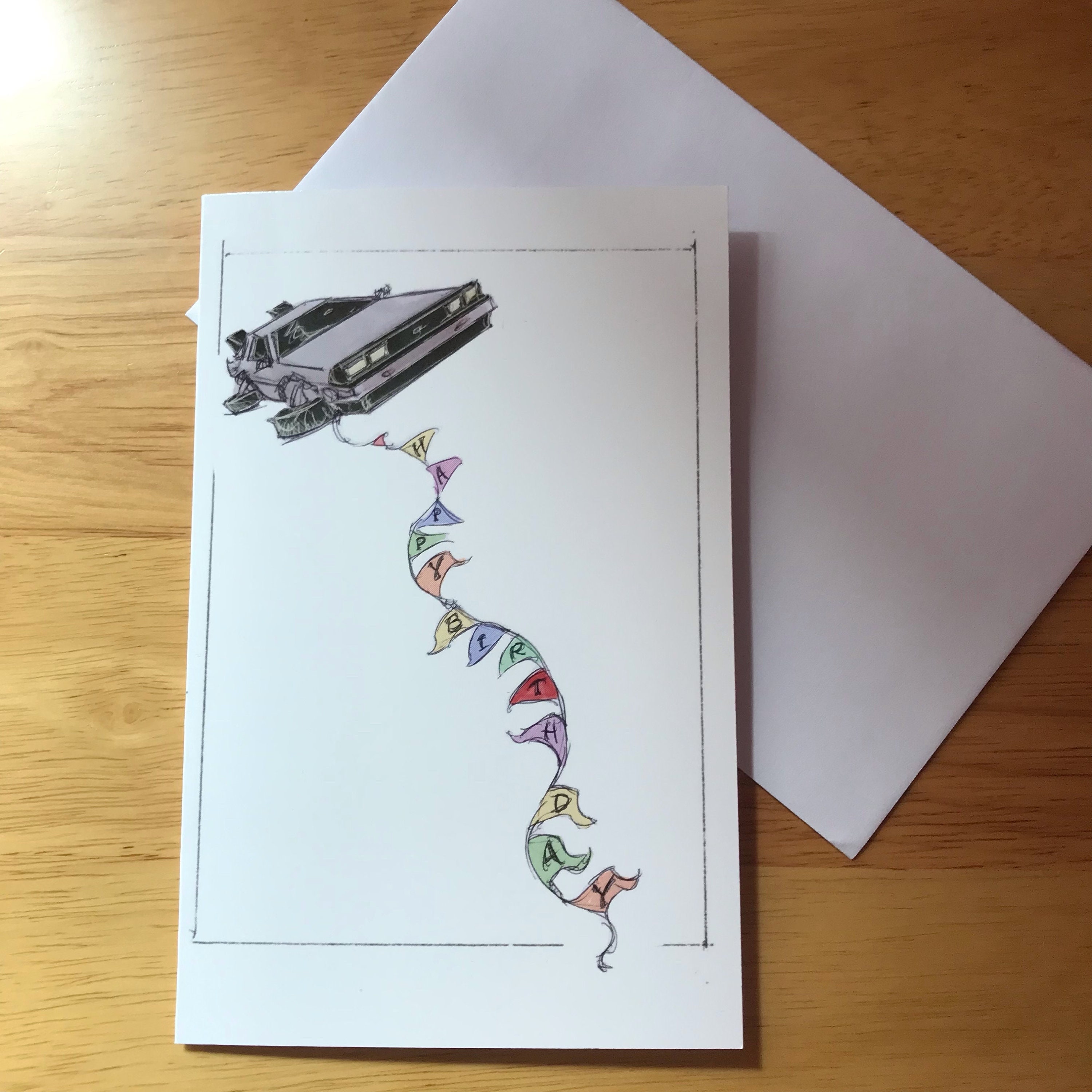 Back to the Future Delorean Illustration Birthday Card - Etsy