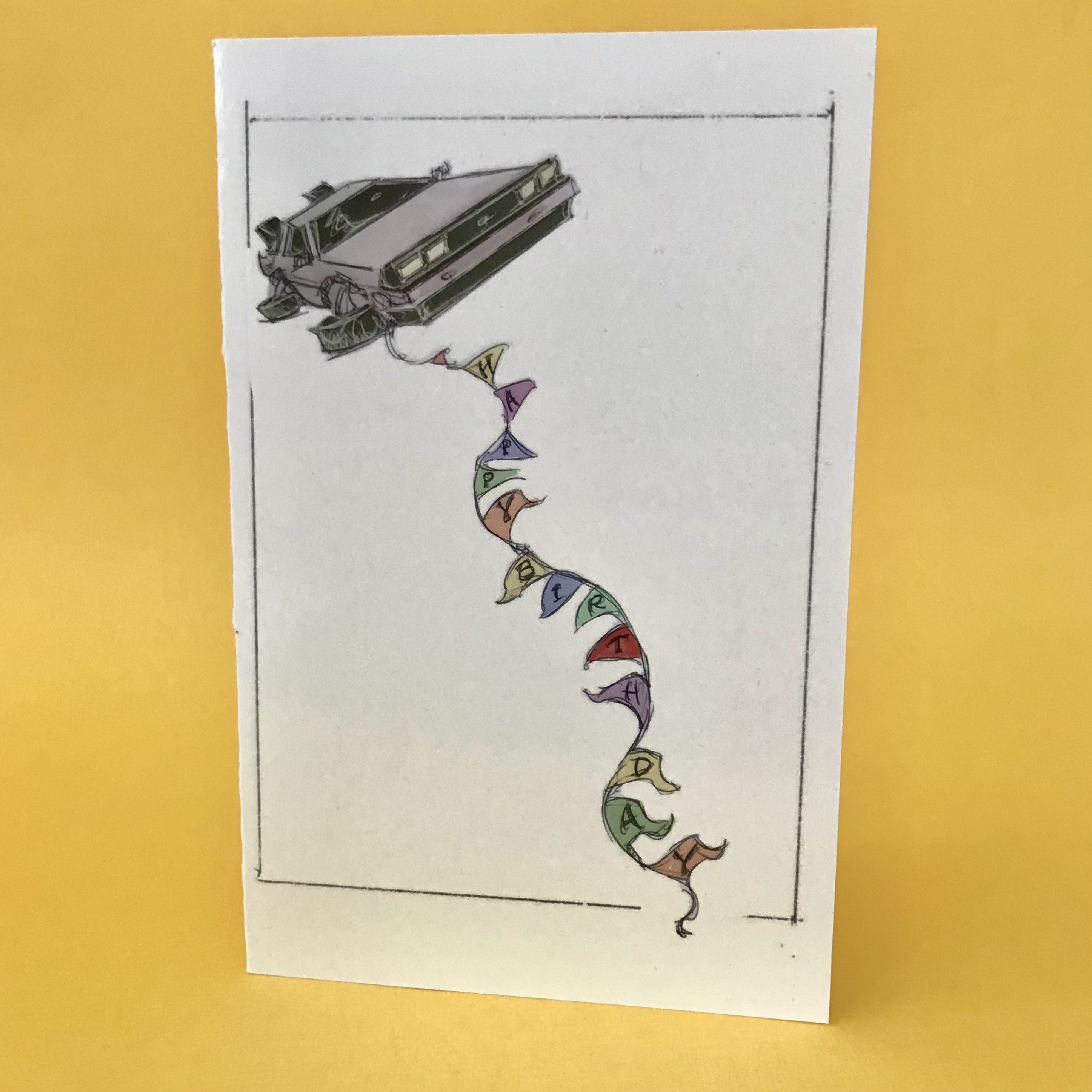 Back to the Future Delorean Illustration Birthday Card - Etsy