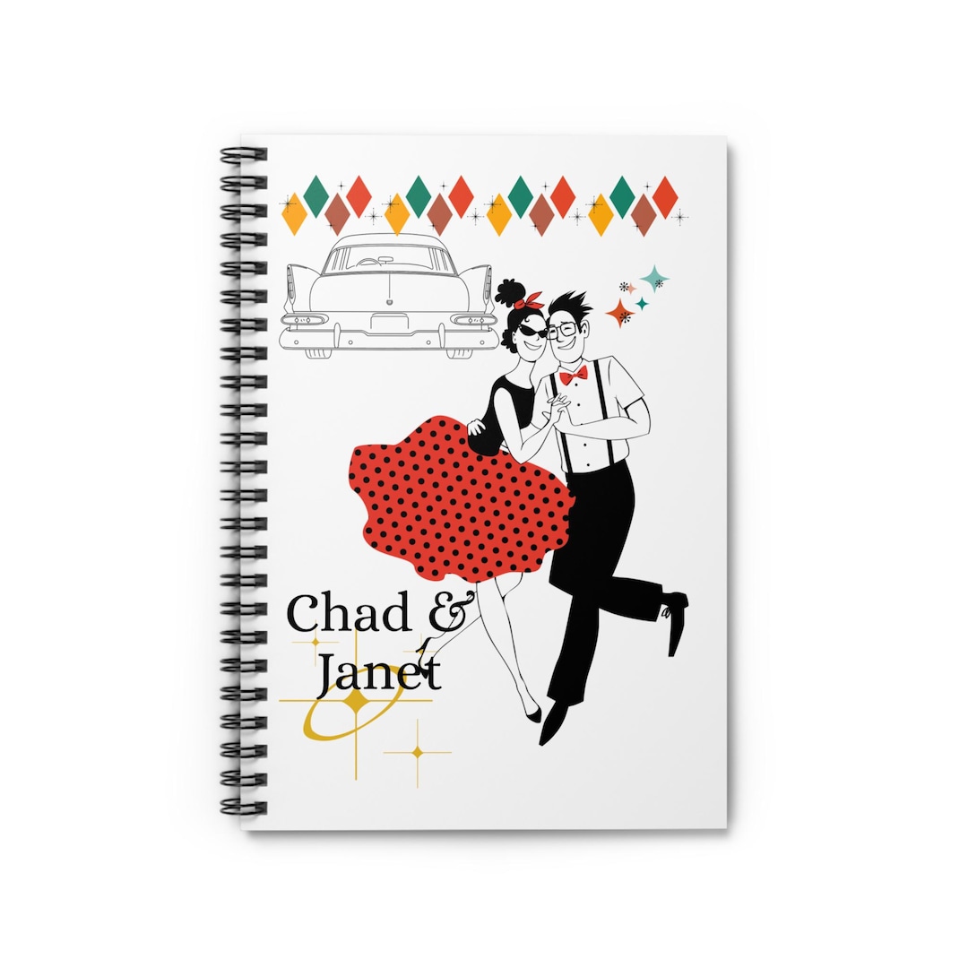 Retro Notebook, Vintage Diary, 1950s Dance Theme Journal, Spiral ...