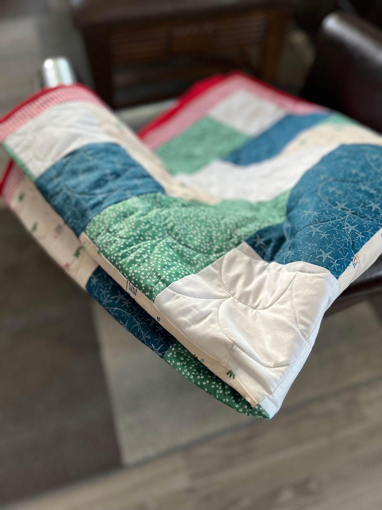 Handmade Beach Theme Patchwork Quilt: 100% Cotton, 48" X 60" - Etsy
