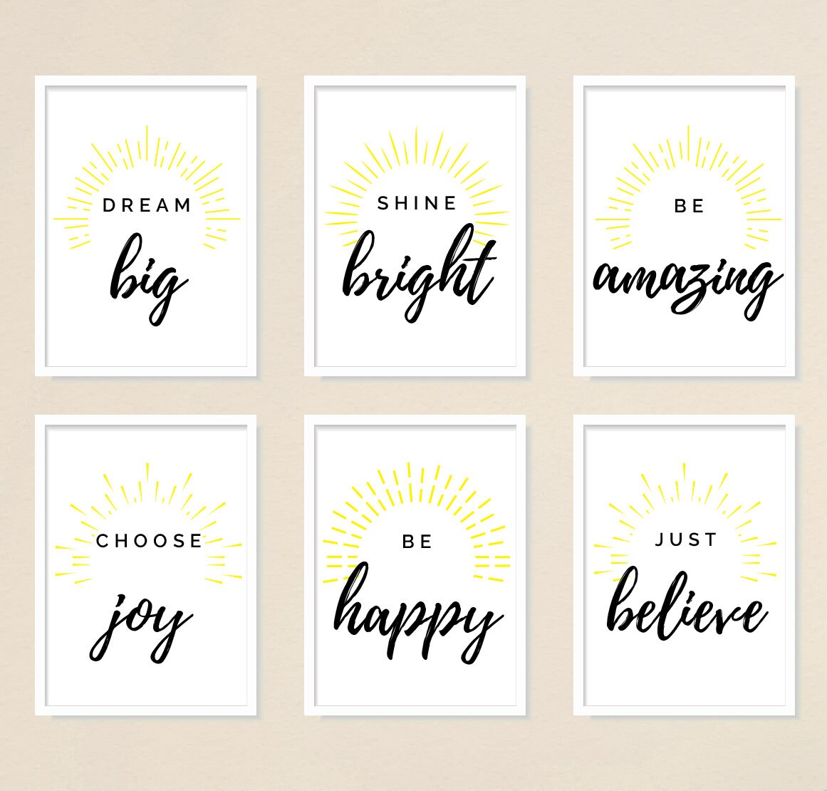 Set of 6 DOWNLOADABLE PRINTABLE Quotes,inspirational Wall Art W/ Stay ...
