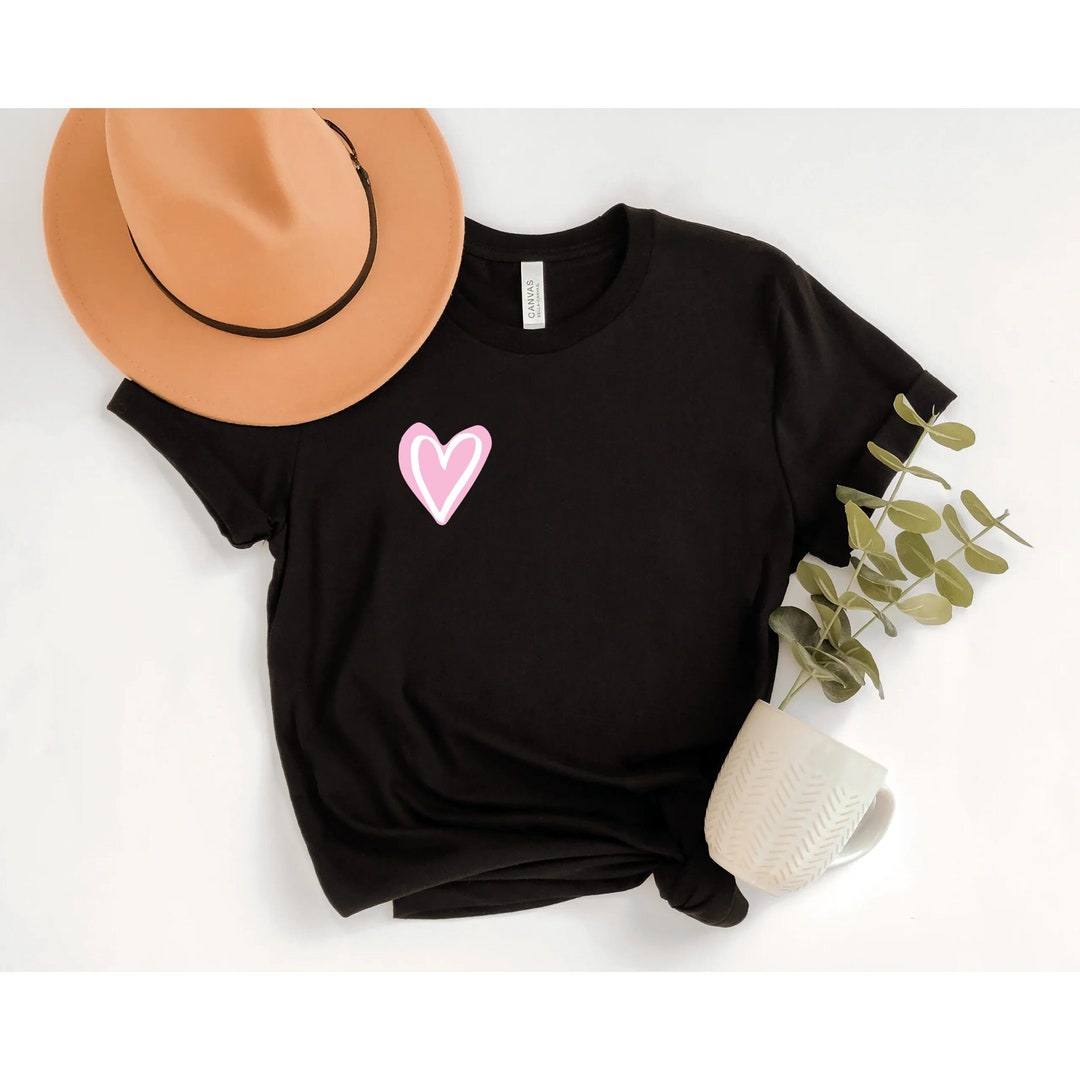 Pink Heart Shirt, Heart Shape Graphic, Heart Mama Shirt, Mama Heart ...