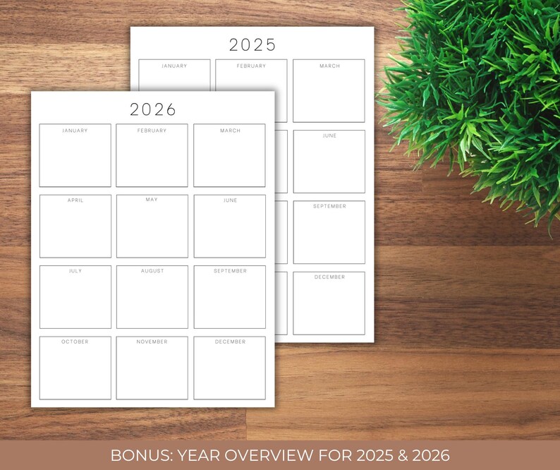 2025 Monthly Blank Calendar Printable - Minimalist Design W/space for ...