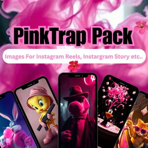 Pink Trap Pack | 100 Pink Gangster Cartoon Aesthetic Images | Digital ...