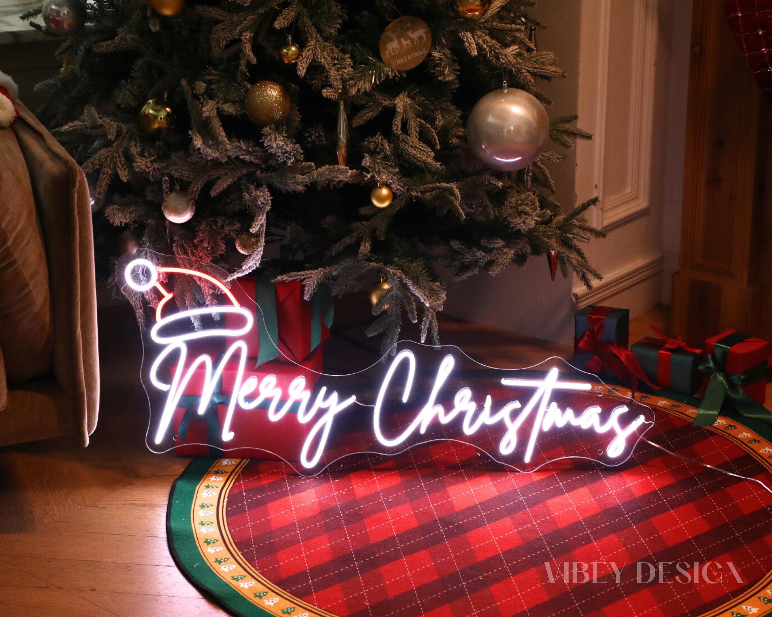 Merry Christmas Neon Sign, Custom Christmas LED Neon Light Sign Home ...