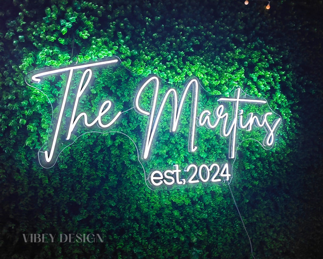 Neon Wedding Sign, Neon Sign Wedding With Est, Custom Neon Sign, Last ...