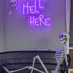 Hello There, Hell Here Neon Sign,personalized Gifts, Halloween Decor ...